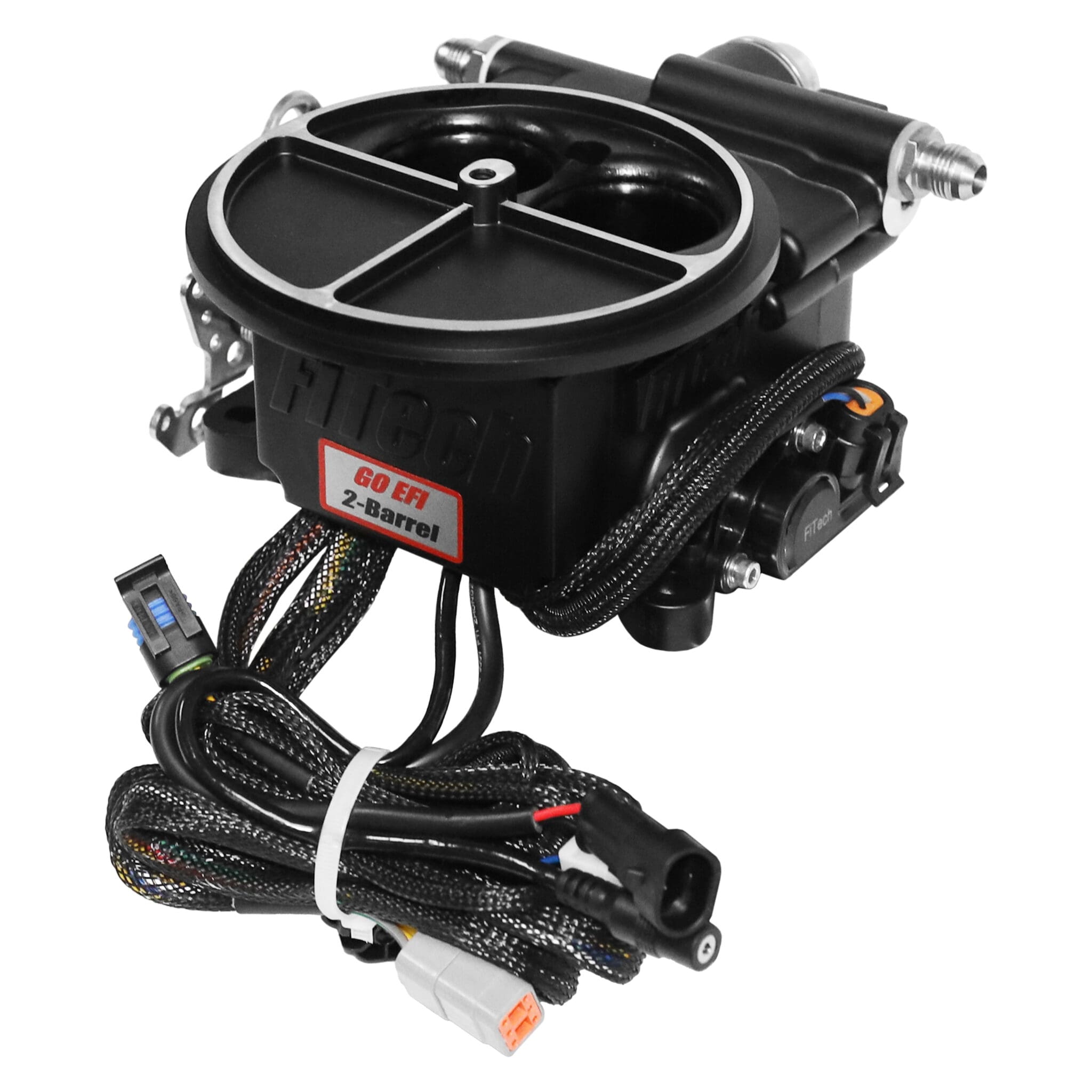 39002Go EFI 2 Barrel 400HP Classic Black EFI System - FiTech Fuel Injection
